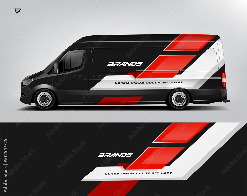 Grafika wektorowa Stock: Van Wrap Car Design. Van Wrap Livery design ...