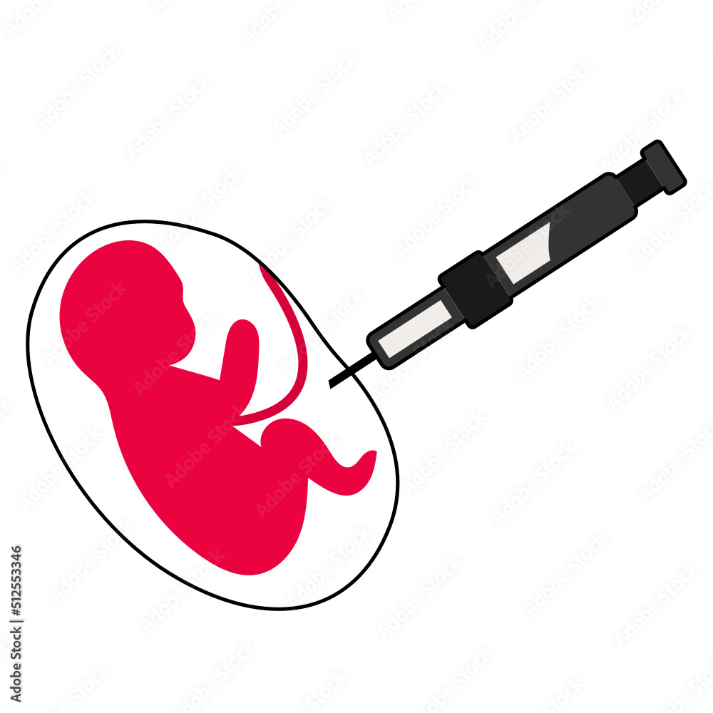 Fertility Treatment Concept, Fetus with vial Vector Color Icon Design ...