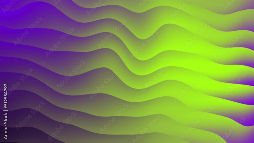 Animated Abstract looped background with purple and green color wavy ...