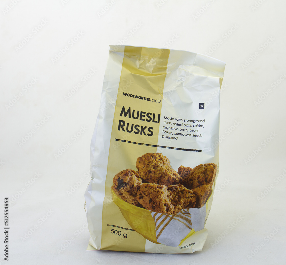 Johannesburg, South Africa - a packet of muesli rusks from Woolworths ...