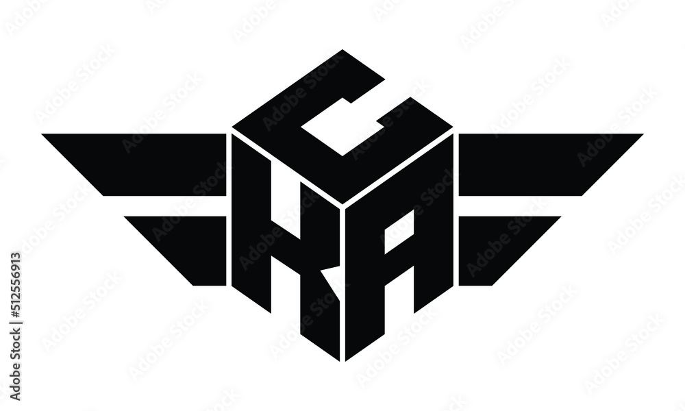 CKA three letter gaming logo in polygon cube shape logo design vector ...