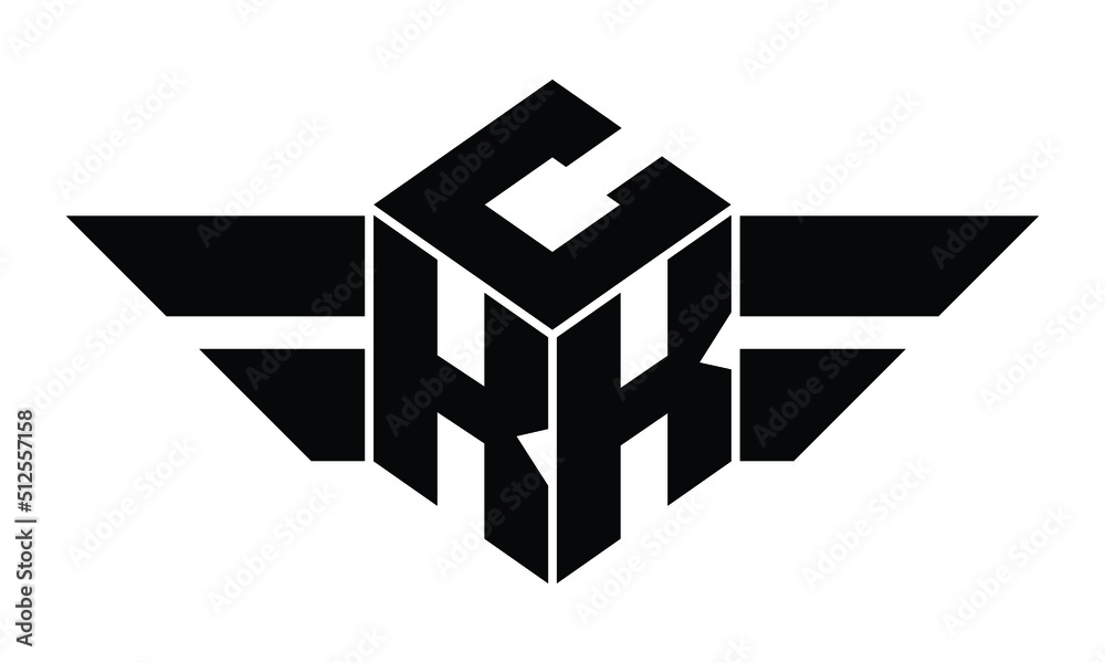CKK three letter gaming logo in polygon cube shape logo design vector ...