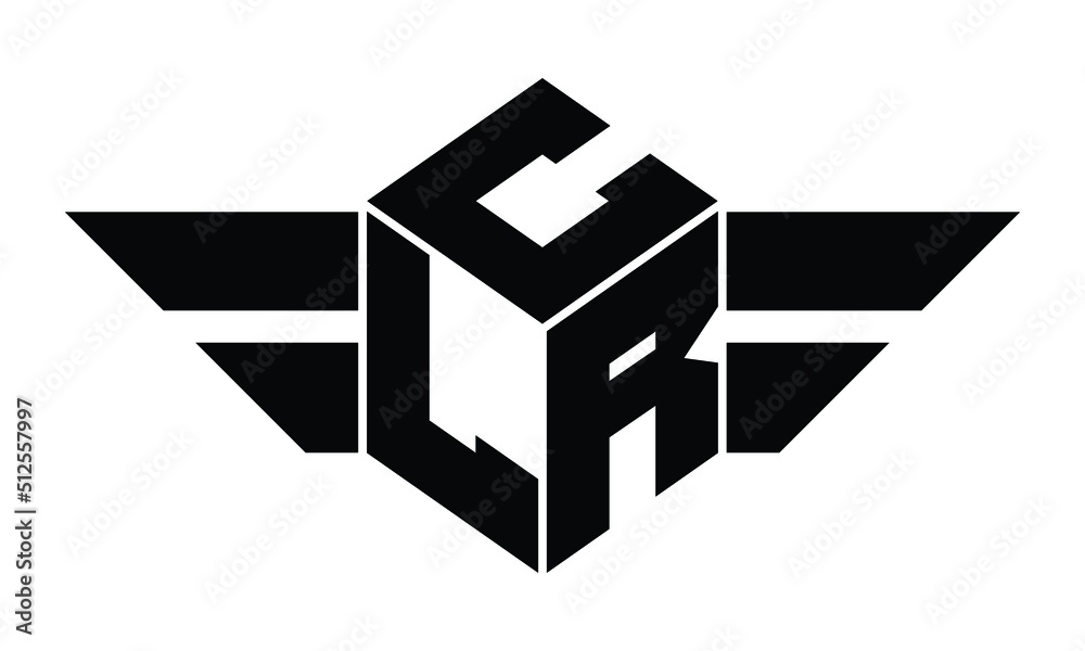 CLR three letter gaming logo in polygon cube shape logo design vector ...