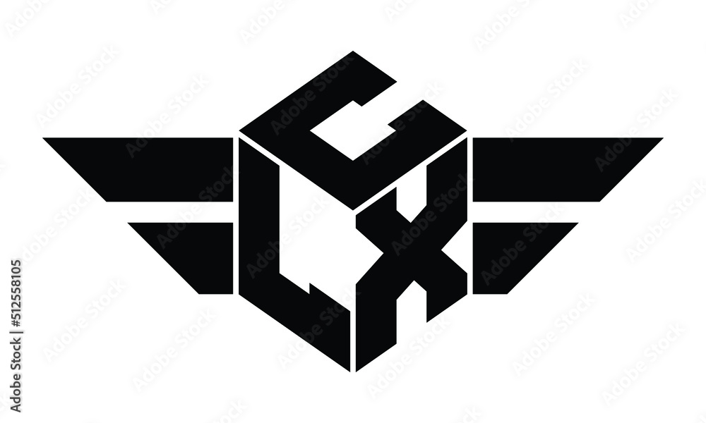 CLX three letter gaming logo in polygon cube shape logo design vector ...