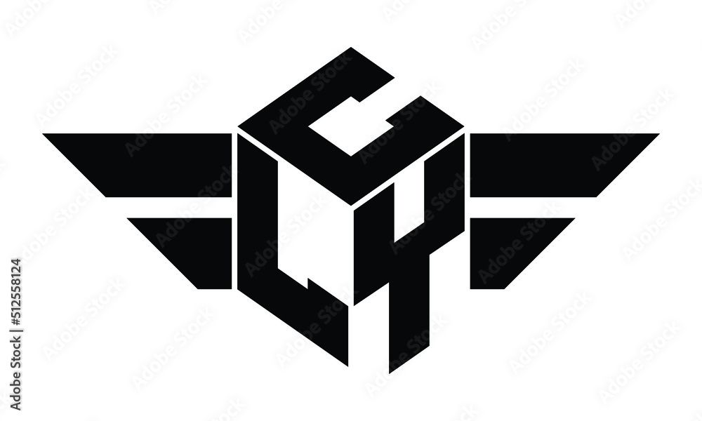CLY three letter gaming logo in polygon cube shape logo design vector ...