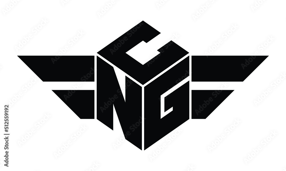 Vetor do Stock: CNG three letter gaming logo in polygon cube shape logo ...