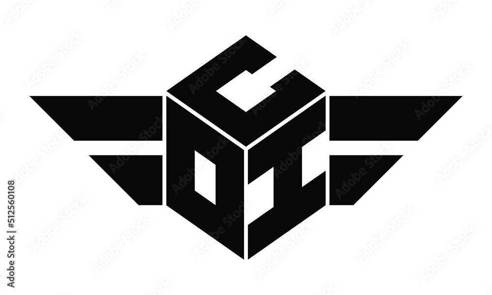 COI three letter gaming logo in polygon cube shape logo design vector ...