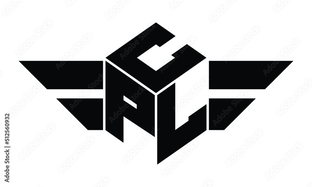 CPL three letter gaming logo in polygon cube shape logo design vector ...