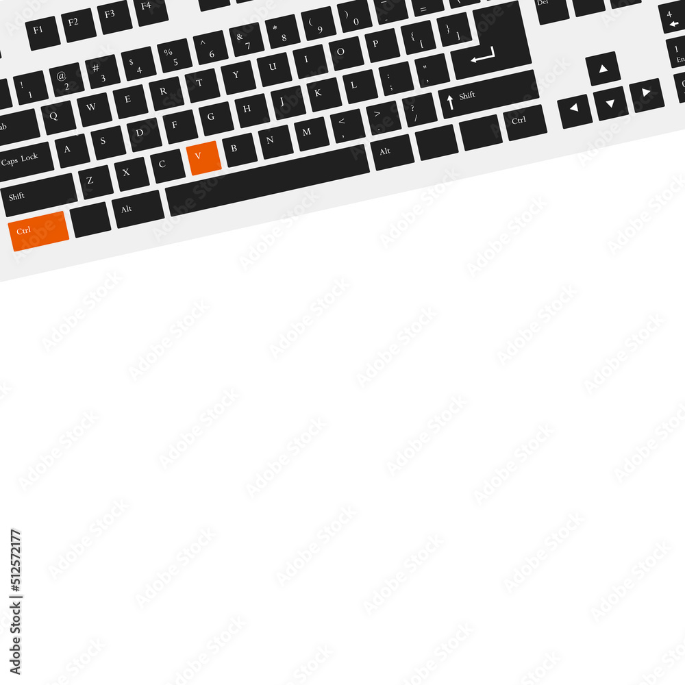 Ctrl And V Keyboard Shortcut Vector Illustration Paste Text Shortcut For Windows Devices Ctrl