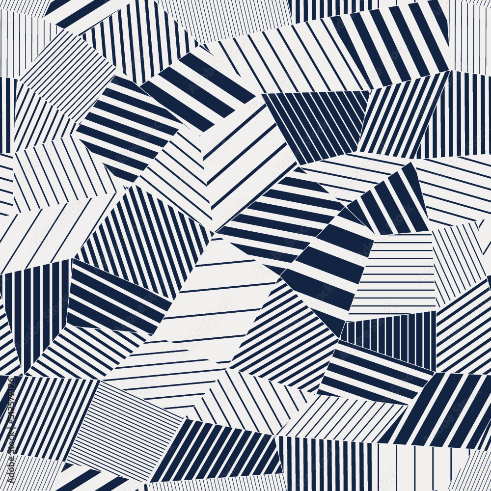 Abstract low-poly structure seamless pattern. Monochrome vector ...