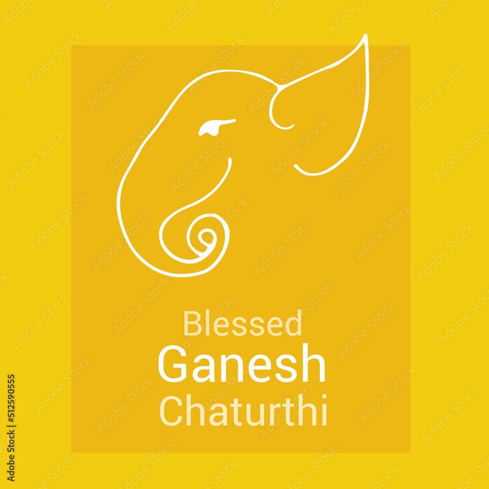 Illustration of lord ganesha and blessed ganesh chaturthi text against ...