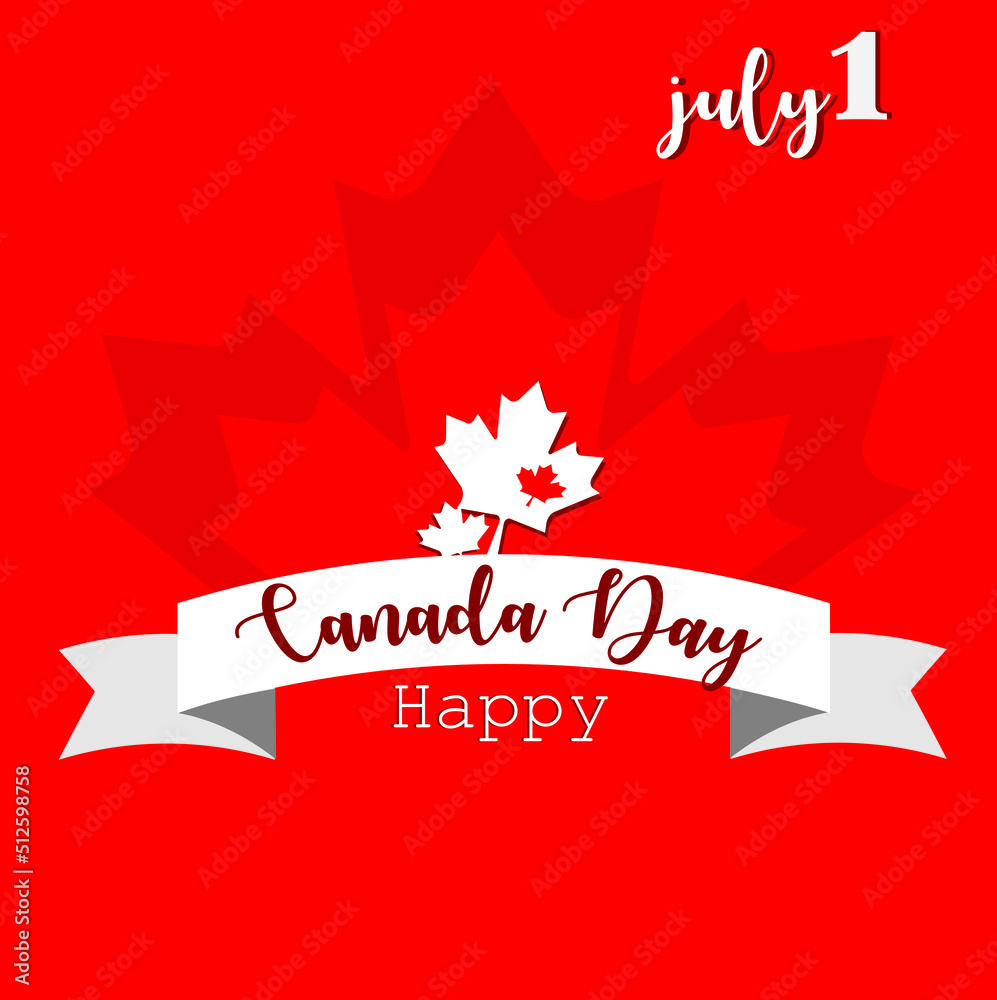 Vetor de Canada Independence Day greeting card - Canadian maple leaf ...