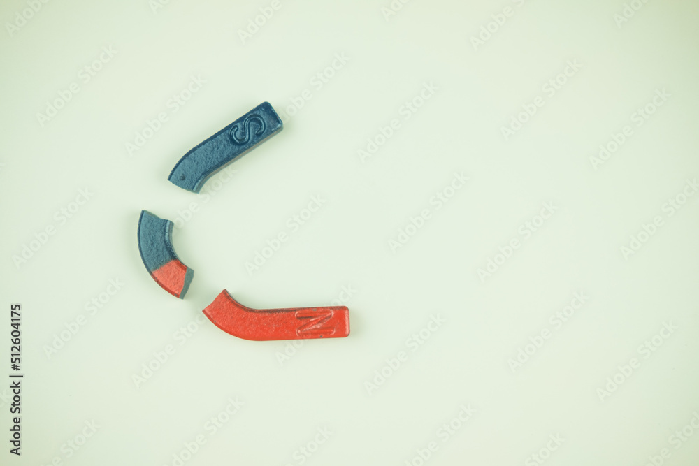 Broken magnet U shape steel magnet Stock Photo | Adobe Stock