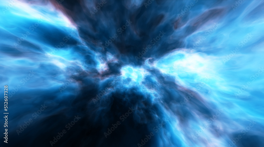 Planetary nebula in space. Cloud of ionized gas, collapse of star ...