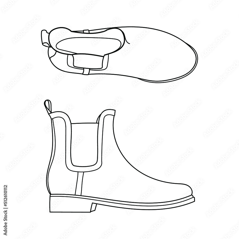 Rubber boots hand drawn vector illustration. Autumn waterproof ...