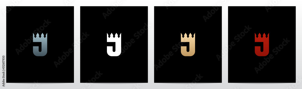 Crown Merged With Letter Logo Design J Stock Vector | Adobe Stock