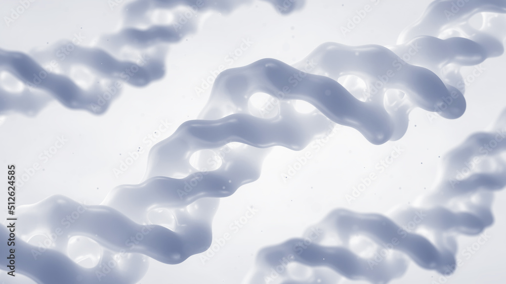 Triple helix collagen molecules (Tropocollagen) on white. Tropocollagen ...