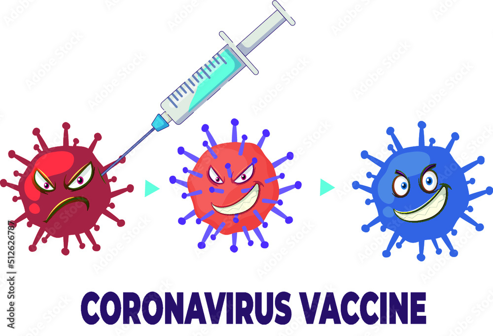 Virus, Bacteria getting vaccine and become healthier, injecting ...