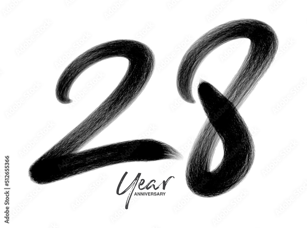 28 Years Anniversary Celebration Vector Template, 28 Years logo design ...