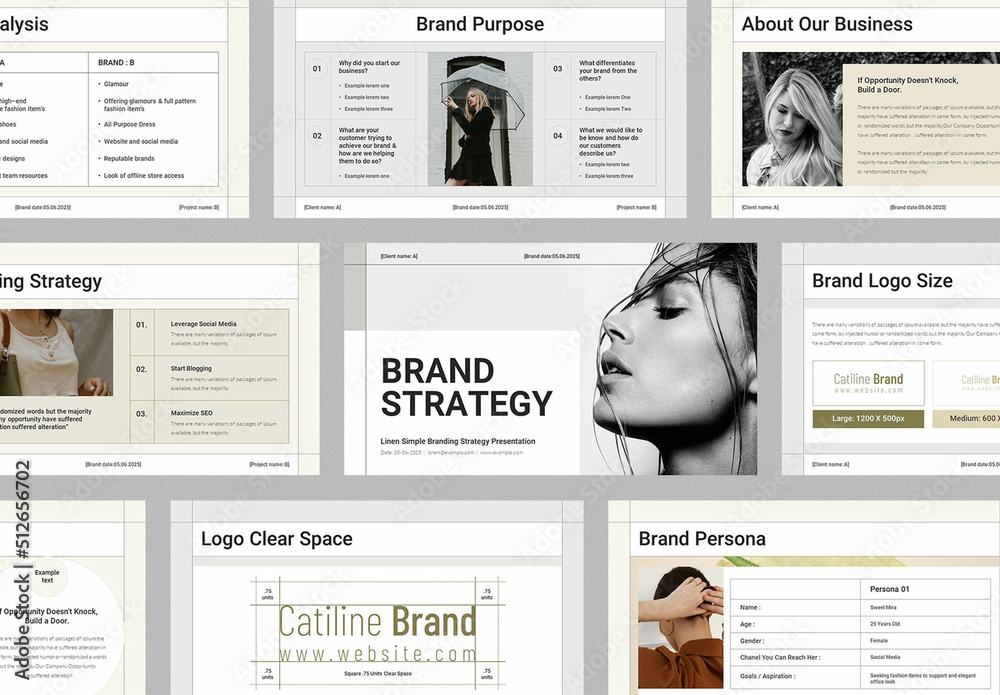 Brand Strategy Presentation Layout Stock Template | Adobe Stock