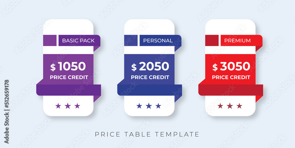 price table modern design price list subscription plans of Ui web ...