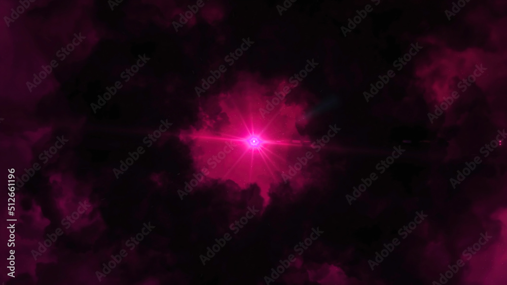 Abstract puffy fluffy beautiful pink clouds on dark pink sky background ...