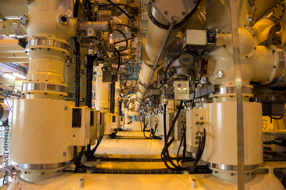 Complex gas-insulated switchgear inside Nuclear Power Plant Stock Photo ...