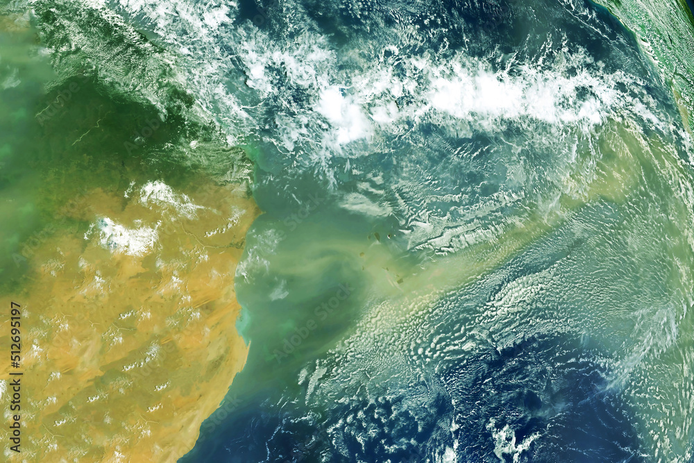 Sandstorm from space. Elements of this image furnished by NASA Stock ...