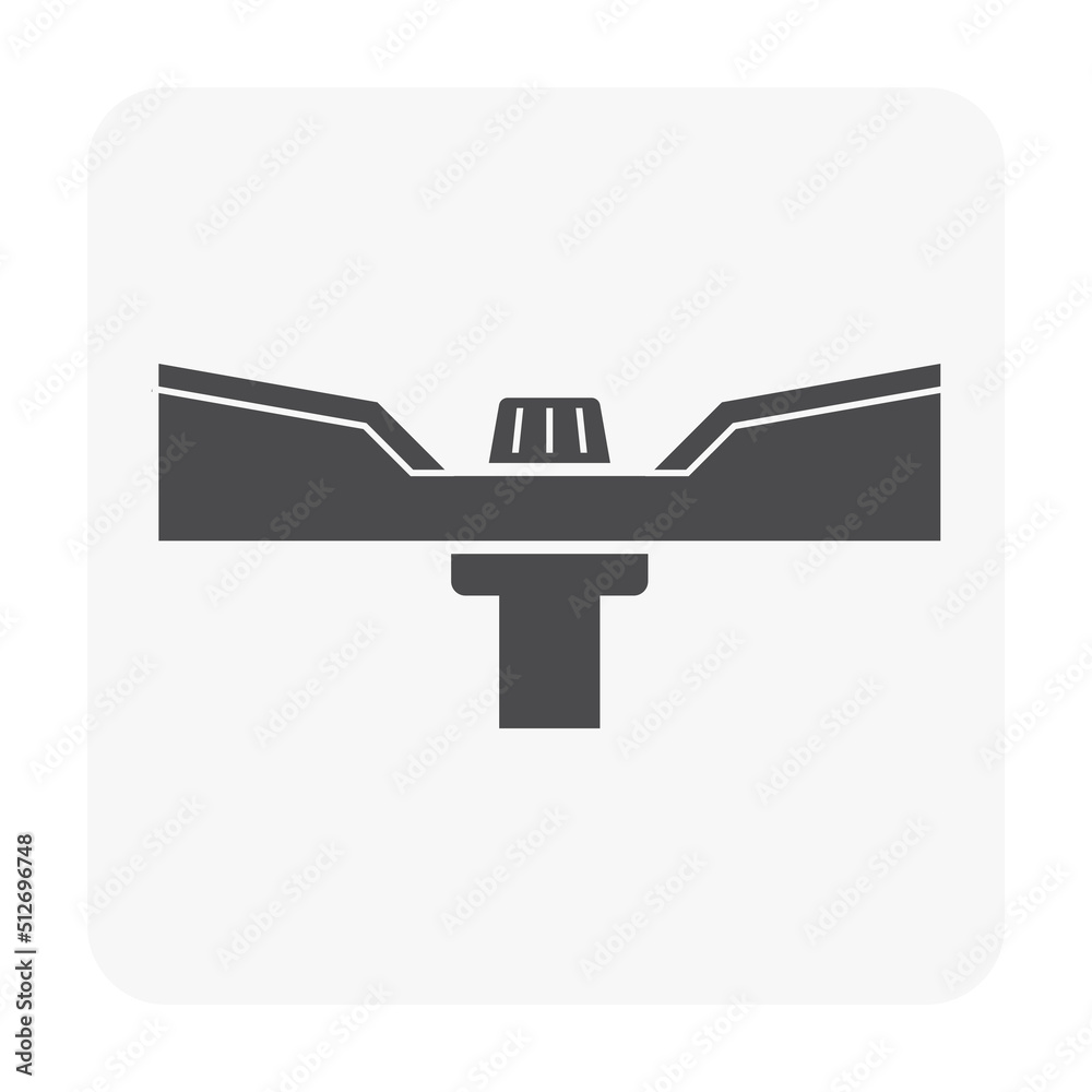 drain, deck, roof, drainage, icon, vector, gutter, system, flat, build ...