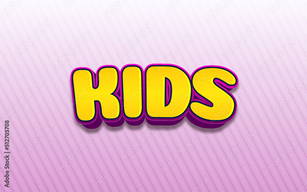 Kids 3d text effect template premium style Stock Vector | Adobe Stock