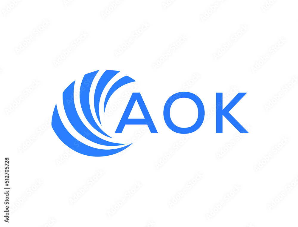 AOK Flat accounting logo design on white background. AOK creative ...
