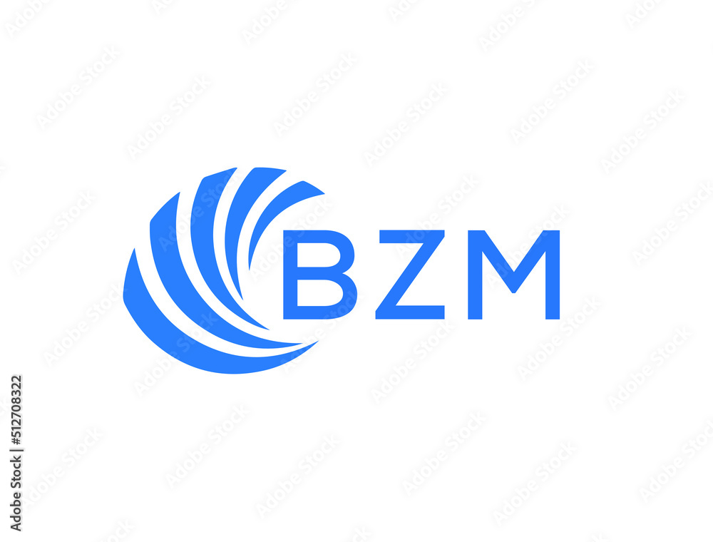 BZM Flat accounting logo design on white background. BZM creative ...