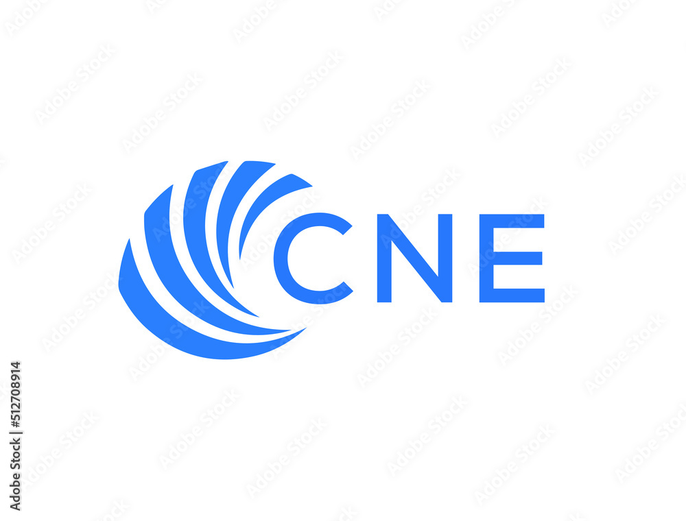 CNE Flat accounting logo design on white background. CNE creative ...