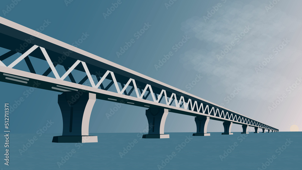Bangladesh Padma Bridge Illustration Stock Vector | Adobe Stock