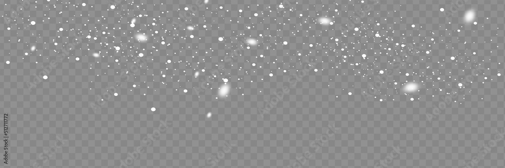 Falling snow on a transparent background. Snow clouds or shrouds. Fog ...
