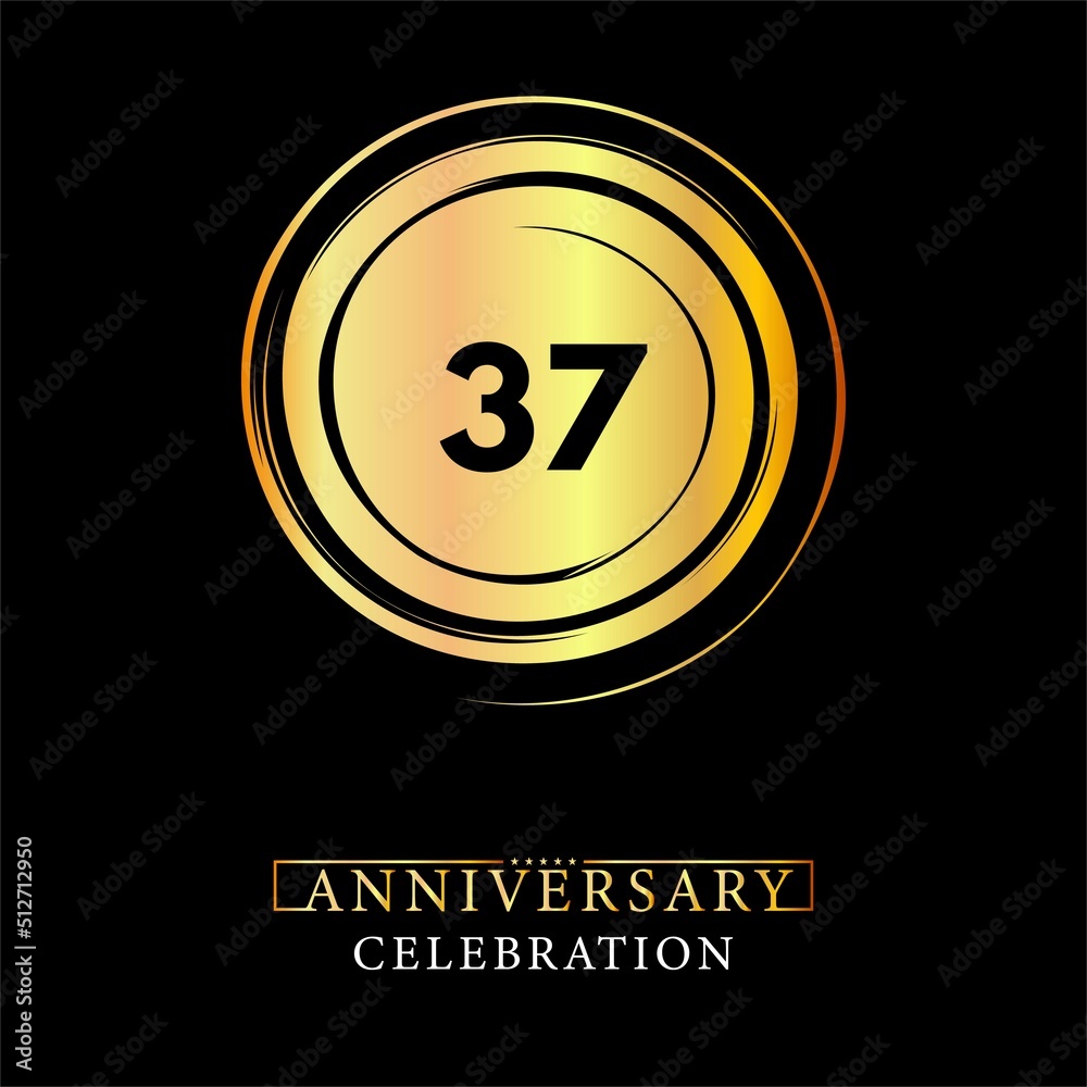 37th Anniversary logotype design for brochure, banner, wedding ...