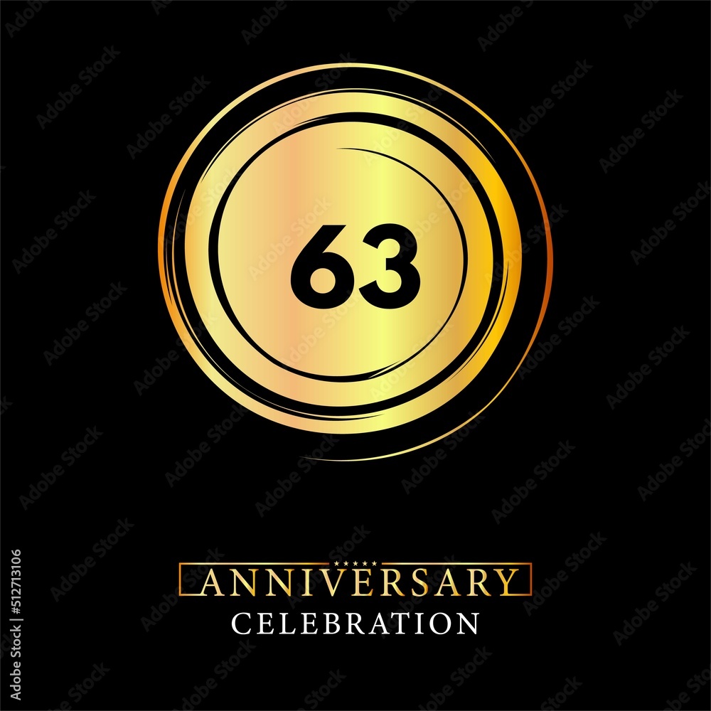63th Anniversary logotype design for brochure, banner, wedding ...