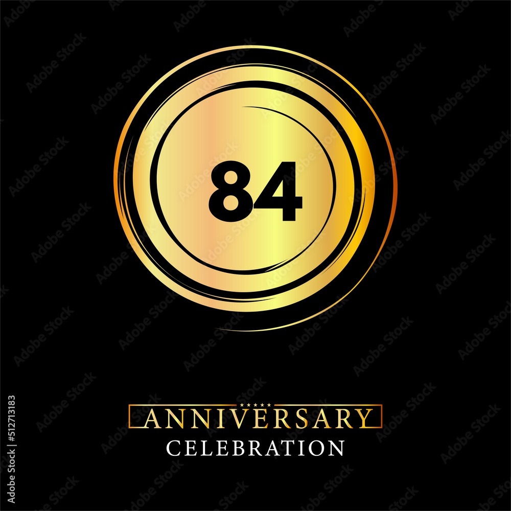 84th Anniversary logotype design for brochure, banner, wedding ...
