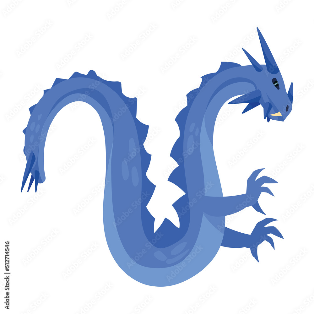 blue dragon mythology animal Stock Vector | Adobe Stock