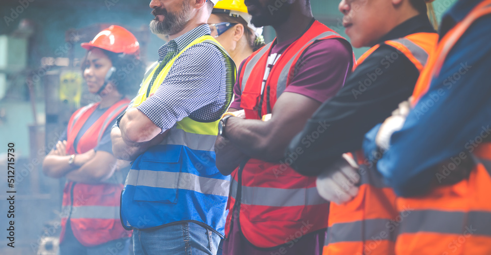 Arms crossed. Professional team working at workplace. Unity and ...