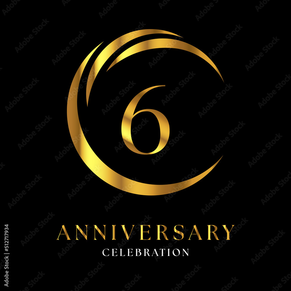 6th golden anniversary logo design for wedding or marriage, greetings ...