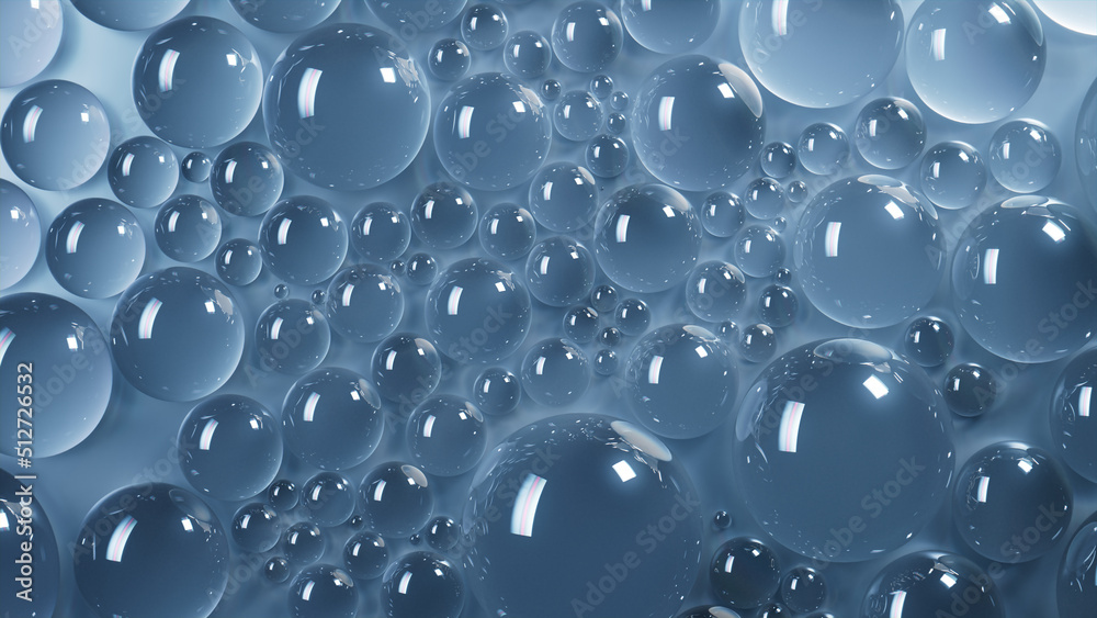 Condensation Drops on Blue Background. Modern Banner. Stock ...