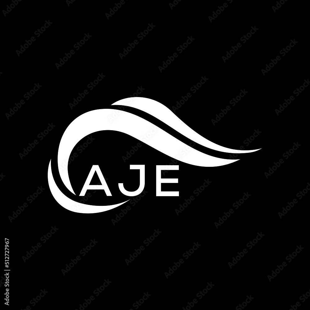 AJE letter logo. AJE best black background vector image. AJE Monogram ...