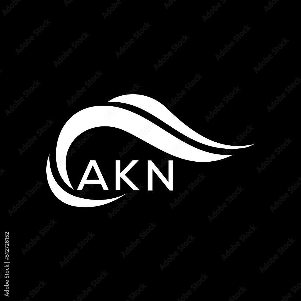 AKN letter logo. AKN best black background vector image. AKN Monogram ...