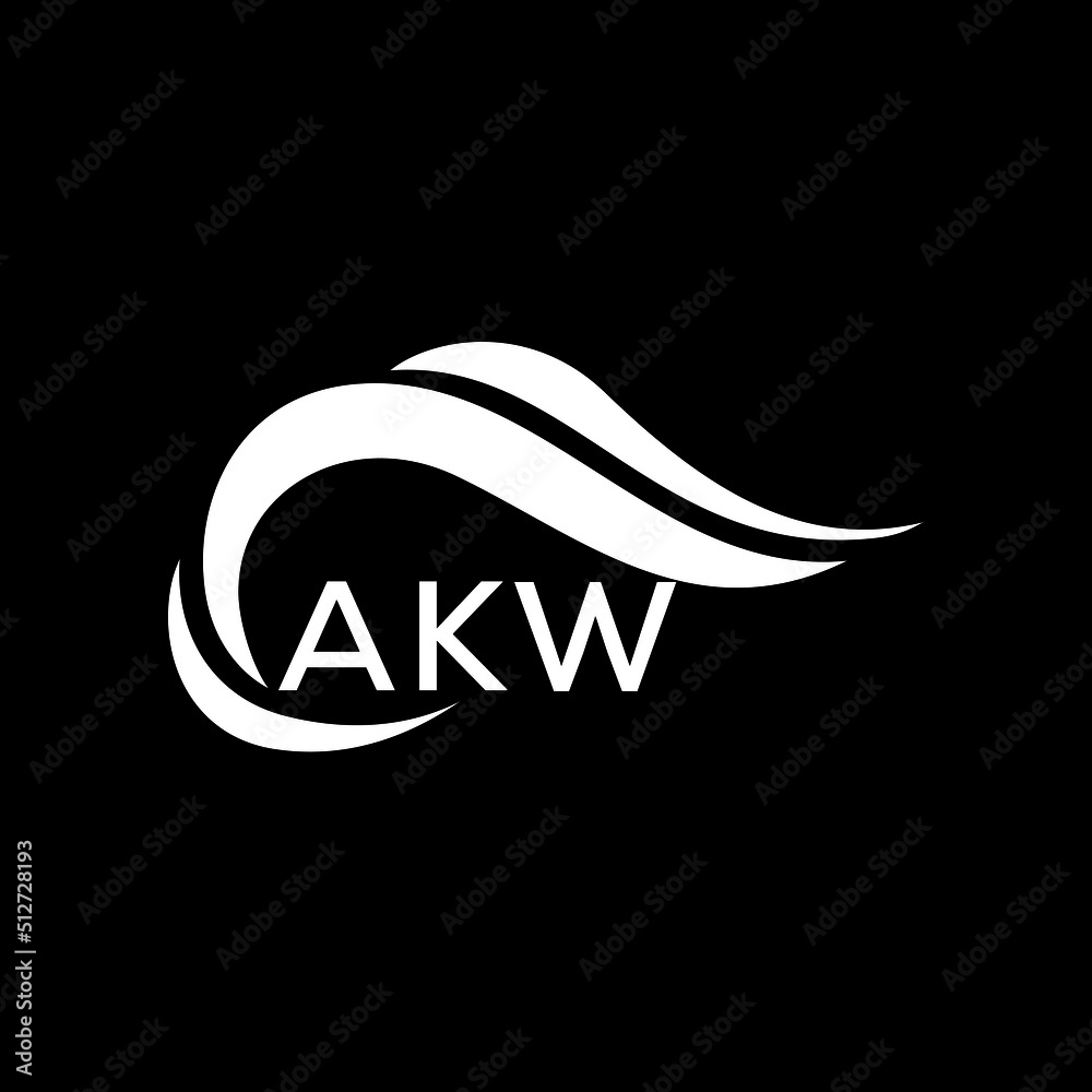 AKW letter logo. AKW best black background vector image. AKW Monogram ...
