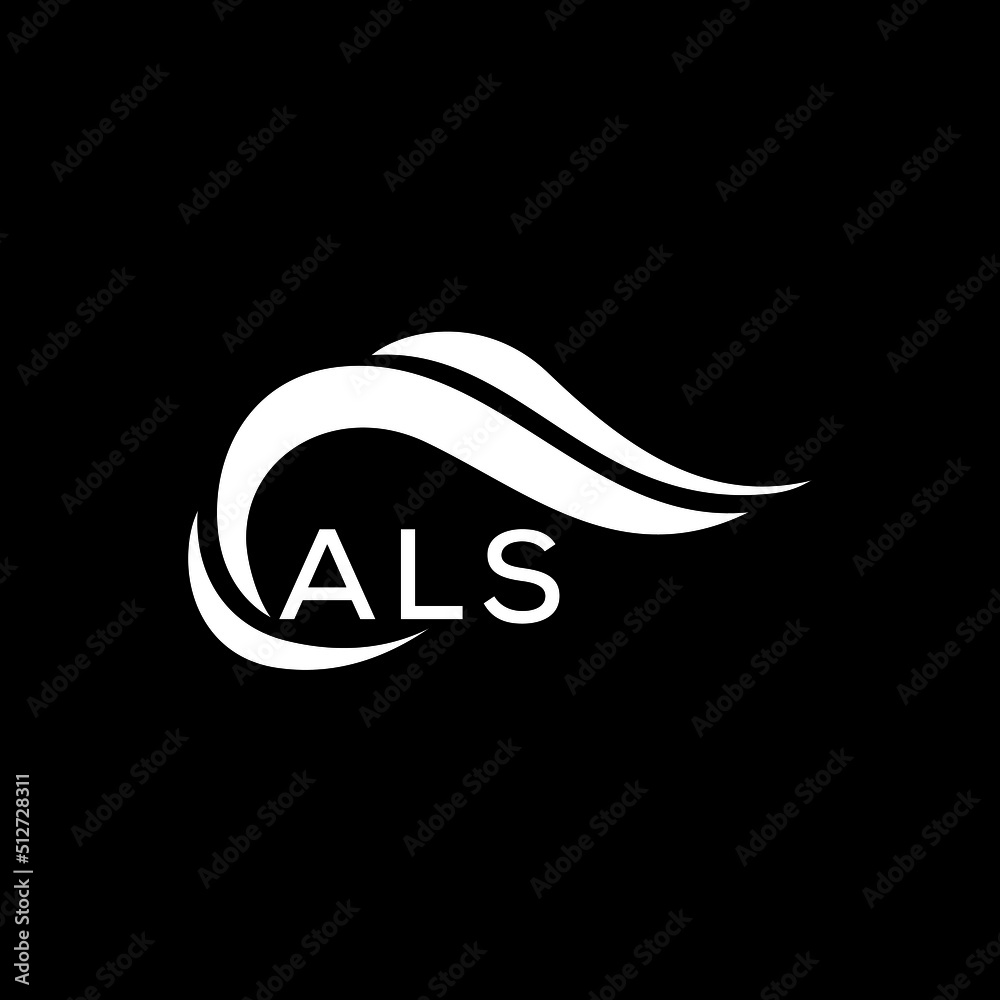 ALS letter logo. ALS best black background vector image. ALS Monogram logo design for ...
