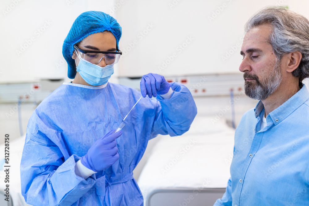 Medical healthcare holding COVID-19 , Coronavirus swab collection kit ...