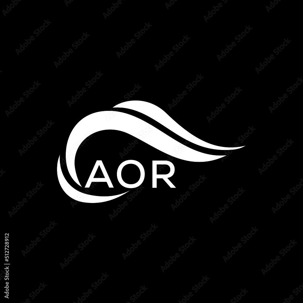 AOR letter logo. AOR best black background vector image. AOR Monogram ...
