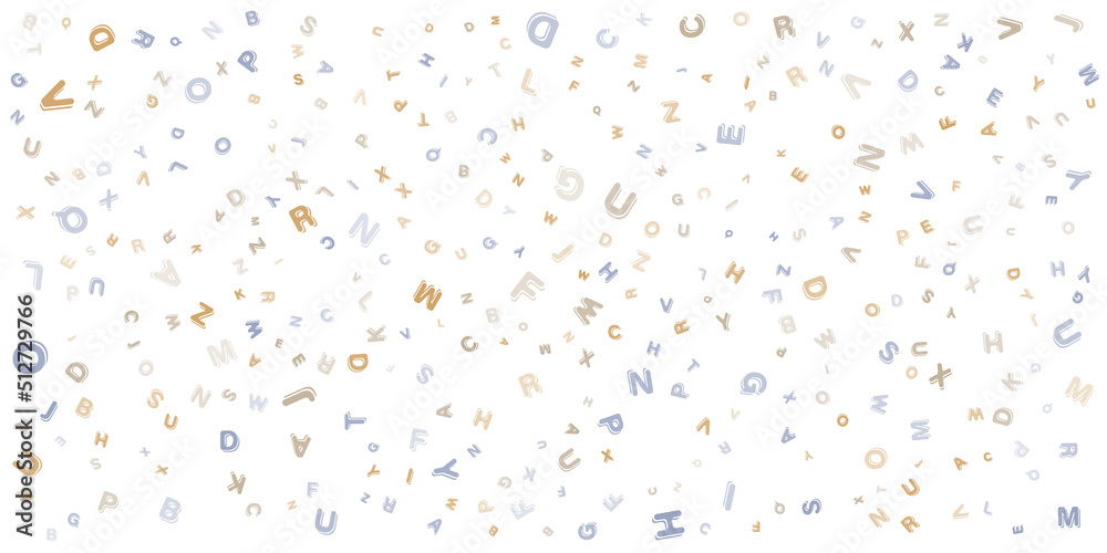 Various Colorful Random Randomly Placed and Sized Letters Pattern ...