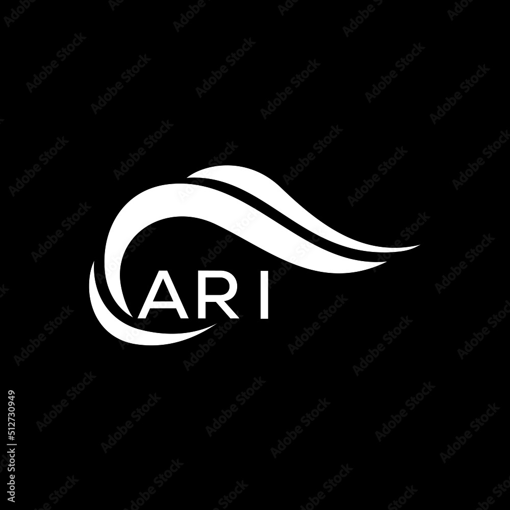 ARI letter logo. ARI best black ground vector image. ARI letter logo ...